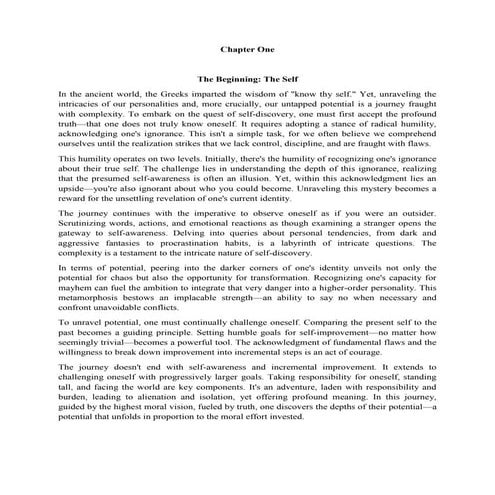 THE SELF - A JOURNEY OF SELF TRANSFORMATION | DOCX