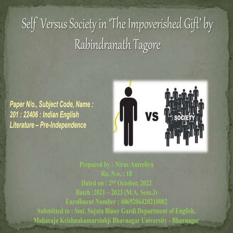 Self Versus Society in 'The Impoverished Gift' by Rabindranath Tagore.pptx