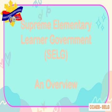 SELG Leadership training for new set of officers | PPTX