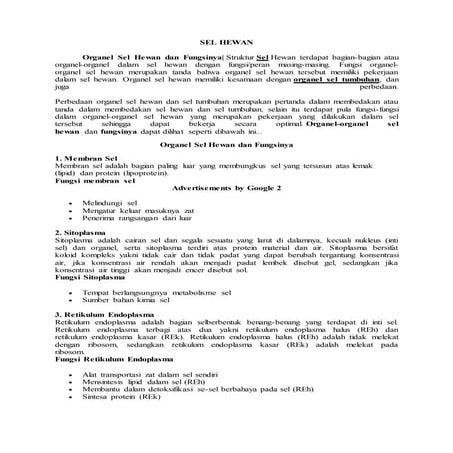 Sel hewan | DOCX