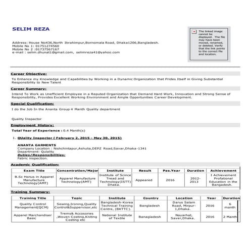 garments jos cv | DOC