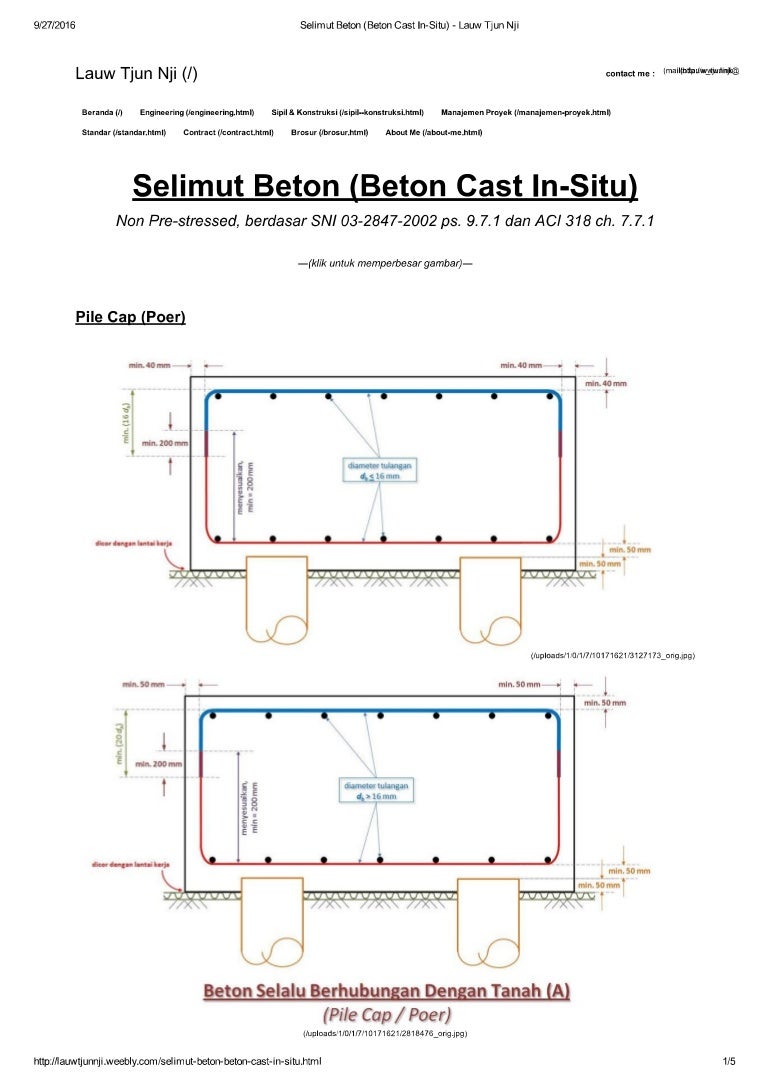 Selimut beton (beton cast in situ) - lauw tjun nji