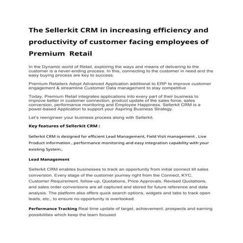 Sellerkit CRM simplify your sales process | DOCX