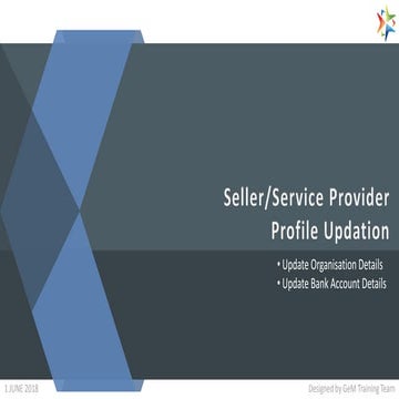 Seller Module GeM 3.0 - Profile Updation | PDF