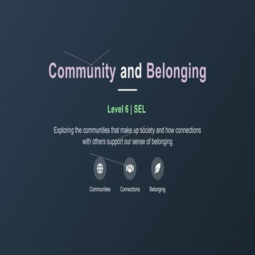 SEL Level 6 Communities and Belonging.pptx