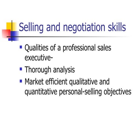 Selling And Negotiation Skills 1st Sem Mms | PPT