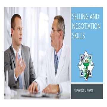 Selling and negotiation skills | PPTX | Sales | Business