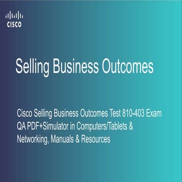 810-403 Selling Business Outcomes | PPT
