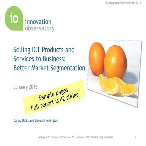 Selling ICT Services to Business - Better Market Segmentation | PDF