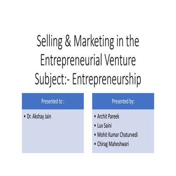 Selling & Marketing in the Entrepreneurial Venture Edition 1.pptx