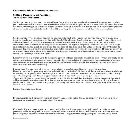 Selling property at auction | DOC