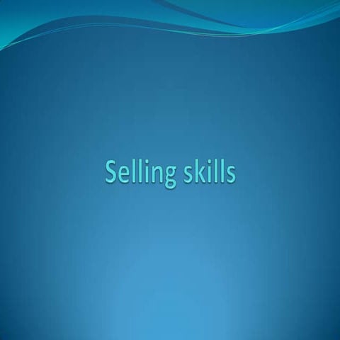 Selling skills | PPTX