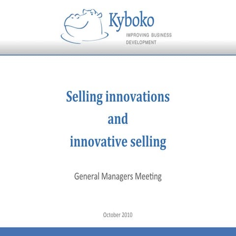 Selling innovations & innovative selling | PDF