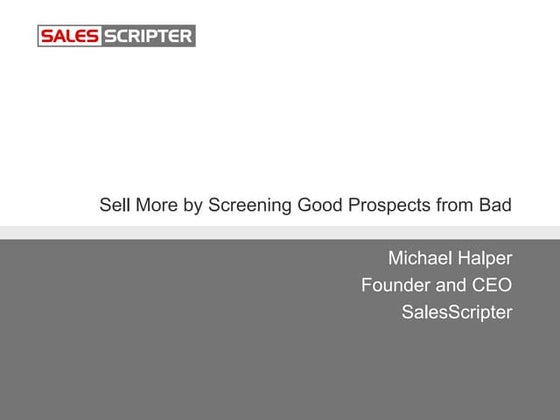 Sales Prospecting 101 - Module 3: How to Hone in on Your Ideal Prospect ...