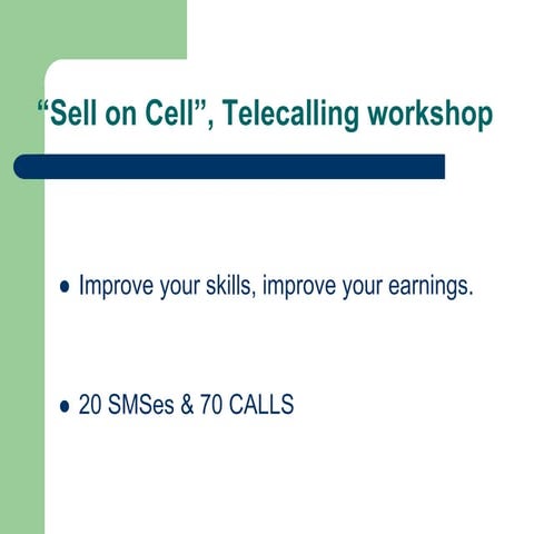 Sell on cell by Prashant Sawant | PPT