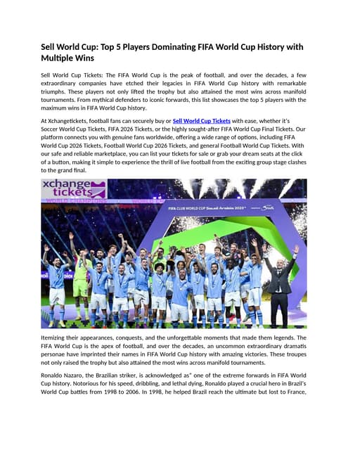 FIFA World Cup Semi Finals Tickets FIFA to reward clubs financially for ...