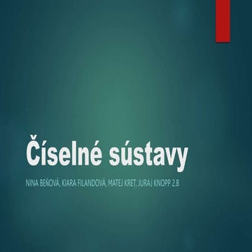Číselné sústavy 1 rocnik na gymnazium prezentacia | PPTX