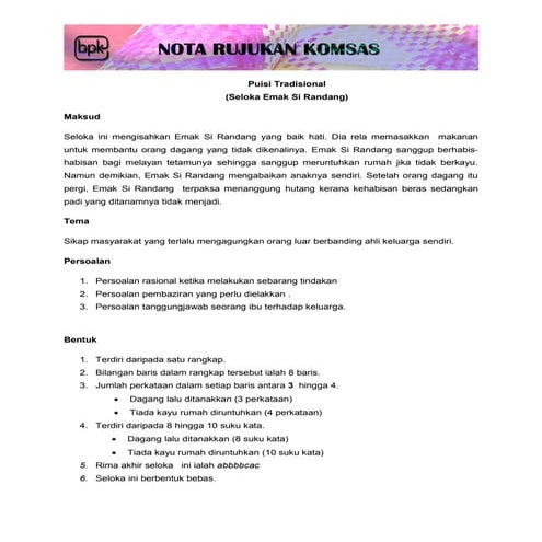 Seloka emak si randang | PDF