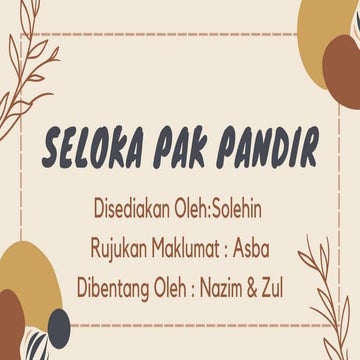 seloka pak pandir.pdf.pdf kesasteraan melayu | PDF