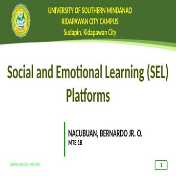 SEL Social and Emotional Learning platform | PPTX