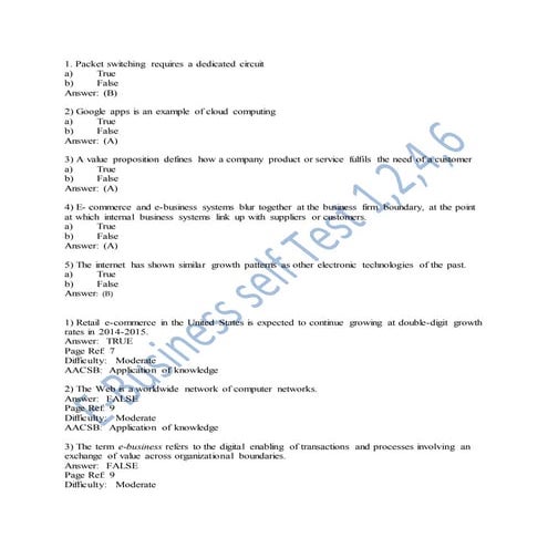 E-Commerce MCQ Questions and Answers for Competitive Exams | PDF