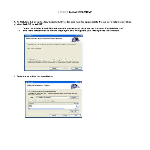 Selview installation guide | DOC