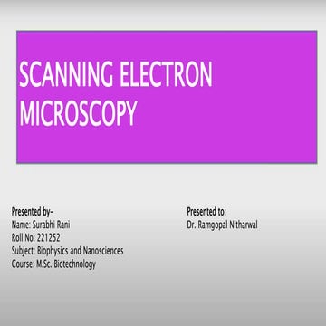 Scanning Electron Microscopy | PPT