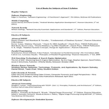 Sem 5 books-list | PDF