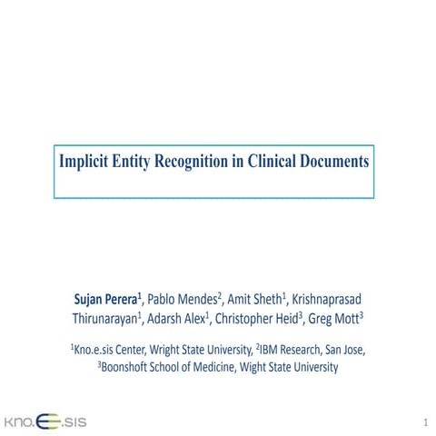 Implicit Entity Recognition in Clinical Documents | PPTX
