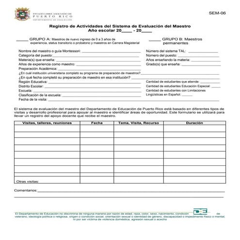 Sem 06 registro de visitas | PDF