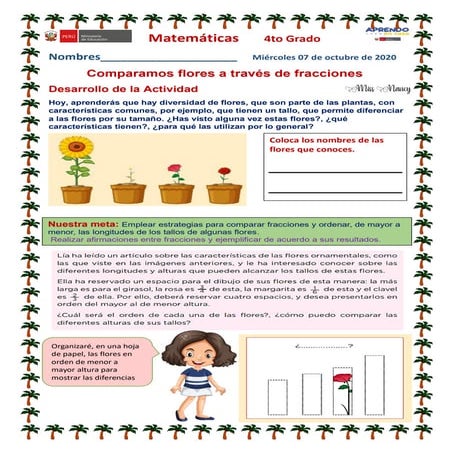 Comparación De Fracciones 4to Grado