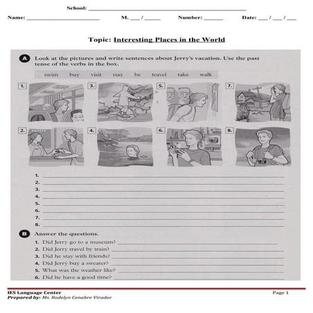 Places in the world worksheet | DOC