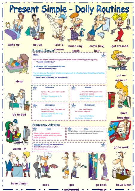 Daily Routine flashcards | PDF