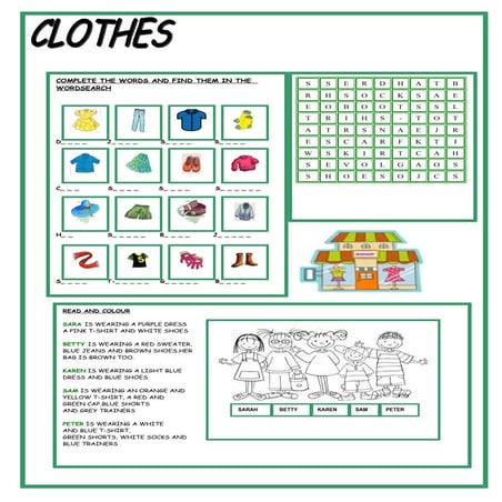 clothes word search | DOC