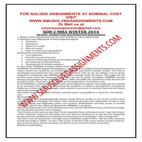 Sem 2 mba winter 2013 | PDF