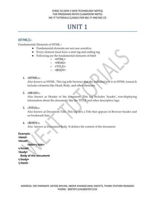 Sybsc Cs Sem 3 Web Programming Unit 1 Pdf