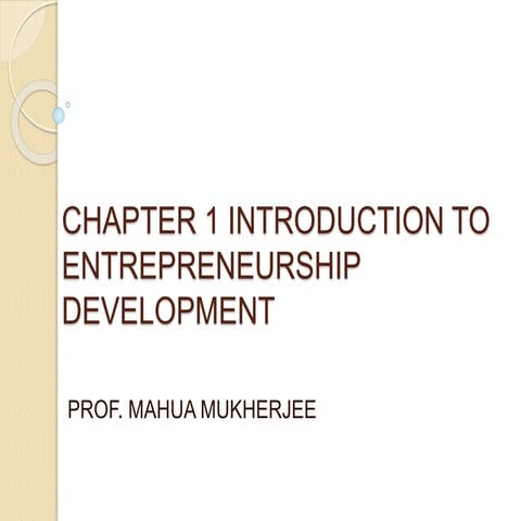 INTRODUCTION TO ENTREPRENEURSHIP DEVELOPMENT WITH ITS BASIC CONCEPTS | PPT