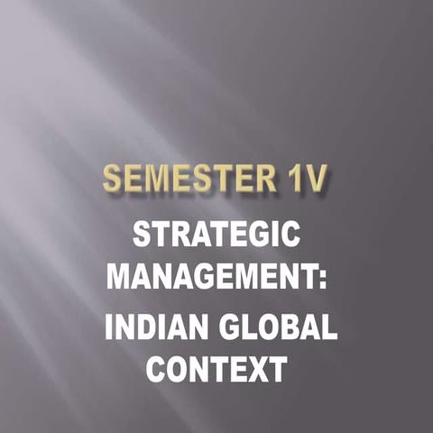 Strategic Management for Masters in Business Administration | PPTX