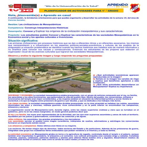 Semana 19 civilizaciones de mesopotamia primer grado 01 | PDF