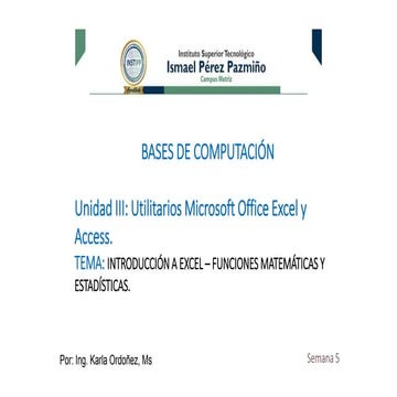 Funciones Matematicas y Estadisticas de Excel | PPTX