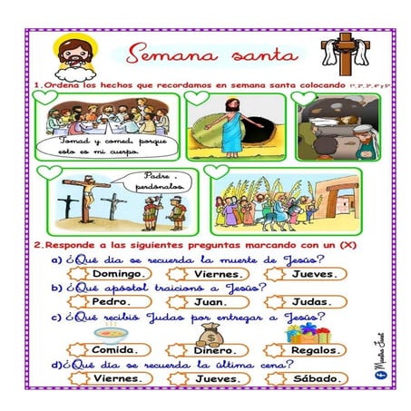 semana santa ficha para que los niños y niñas puedan trabajar. | DOCX