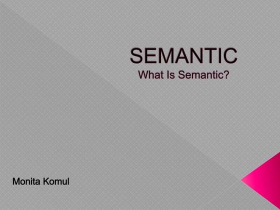 Semantic roles and semantic features | PPTX