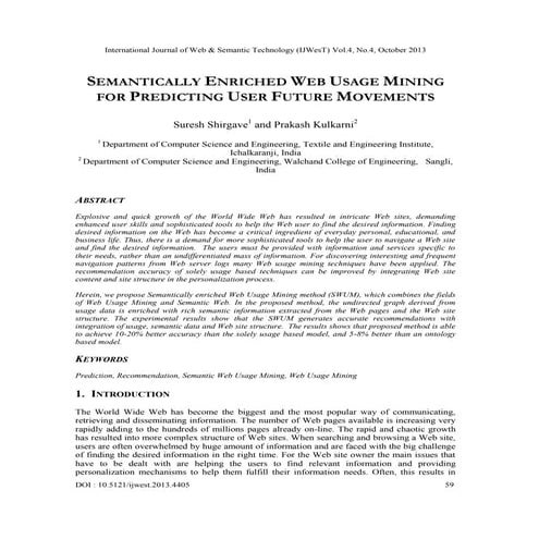 Semantically Enriched Web Usage Mining For Predicting User Future 1239