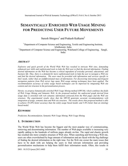 Semantically Enriched Web Usage Mining For Predicting User Future 1239