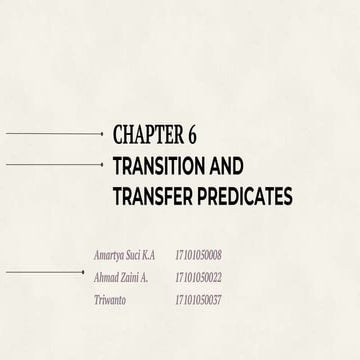 Transition and Transfer Predicates | PPTX