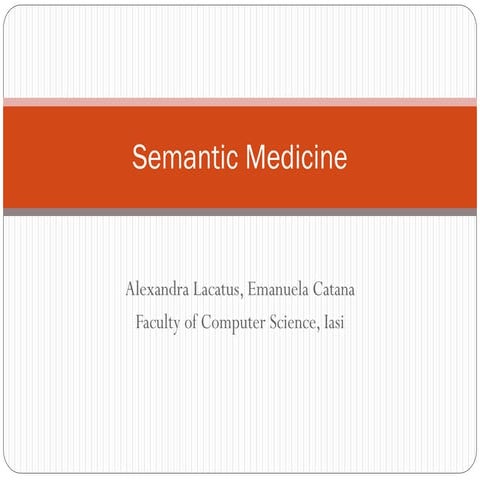 SEDIC Project - Semantic medicine | PPTX