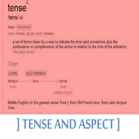 TENSE AND ASPECT | PPTX