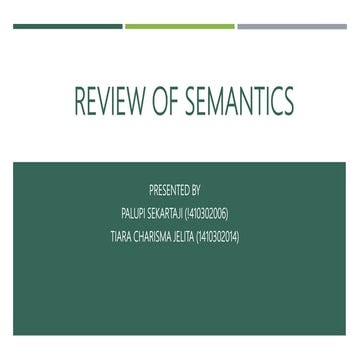 Semantics Senselogicreferring Expression Ppt 