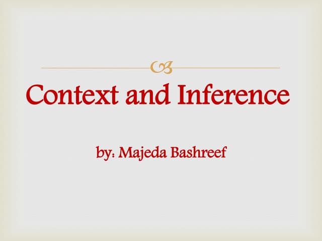 Semantics Context And Inferencepdf Semantics Pdf 2255