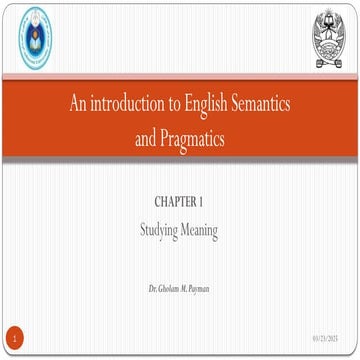 Introducing English Semantics and Pragmatics | PPTX